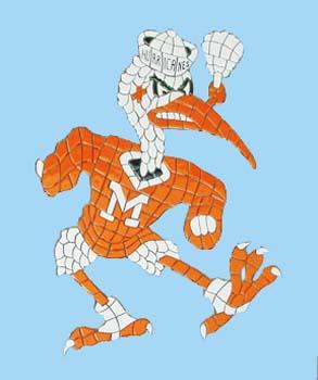 Miami Hurricane Ibis – Ceramic Mosaic Art