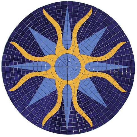 Sun Ray Medallion – Ceramic Mosaic Art