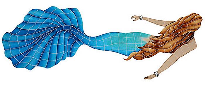 Swimming Mermaid Swimming Pool Mosaic | Beautiful Mosaic tiles ...