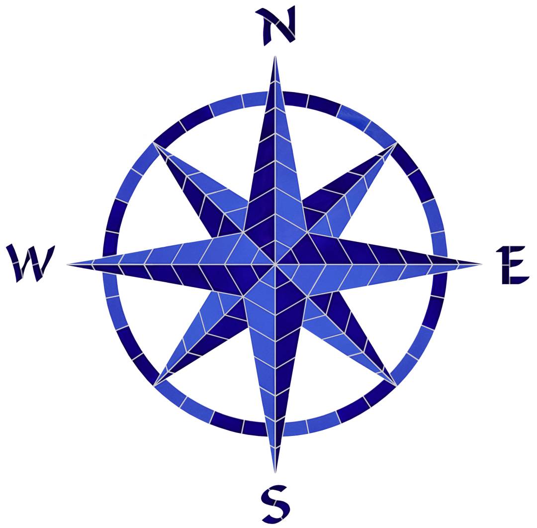 Eight Point Compass Medallion Swimming Pool Mosaic | Ceramic Medallion ...
