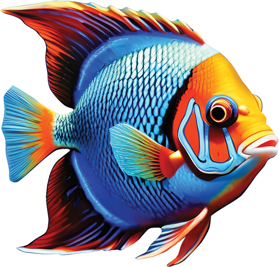 Blue Beauty Angelfish Swimming Pool Mosaic | Mosaic Pool Tiles ...