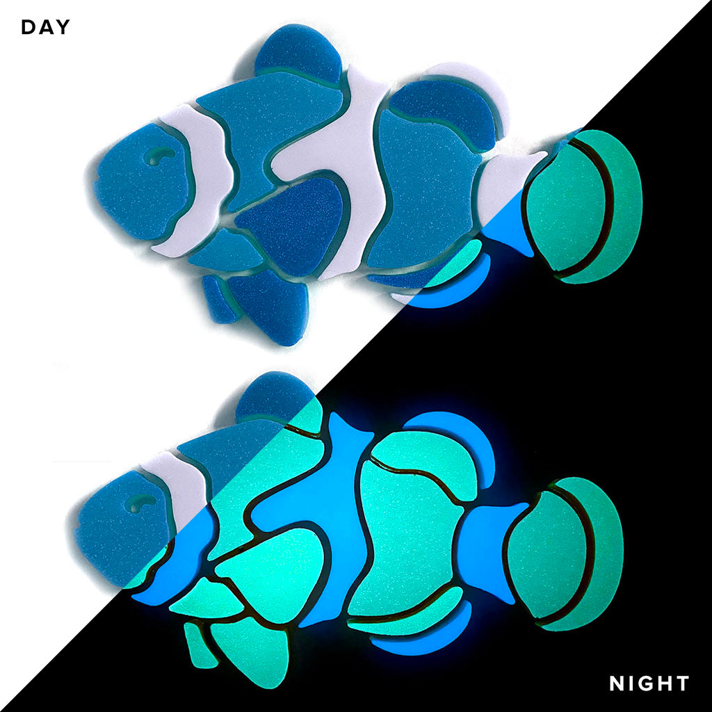 Clown Fish Glow in the Dark Swimming Pool Mosaic-2 Pack-Left Facing ...
