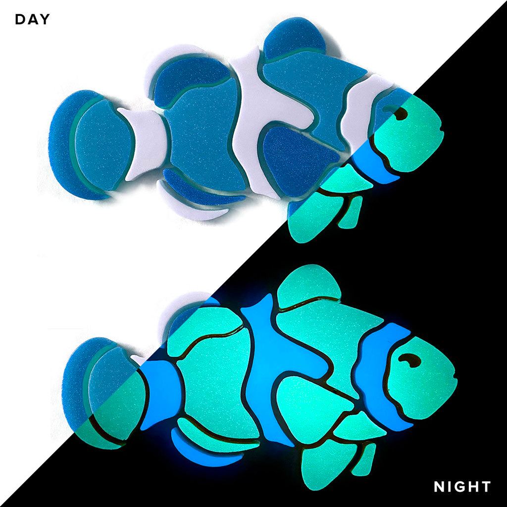 Clown Fish Glow in the Dark Swimming Pool Mosaic-2 Pack-Right Facing ...