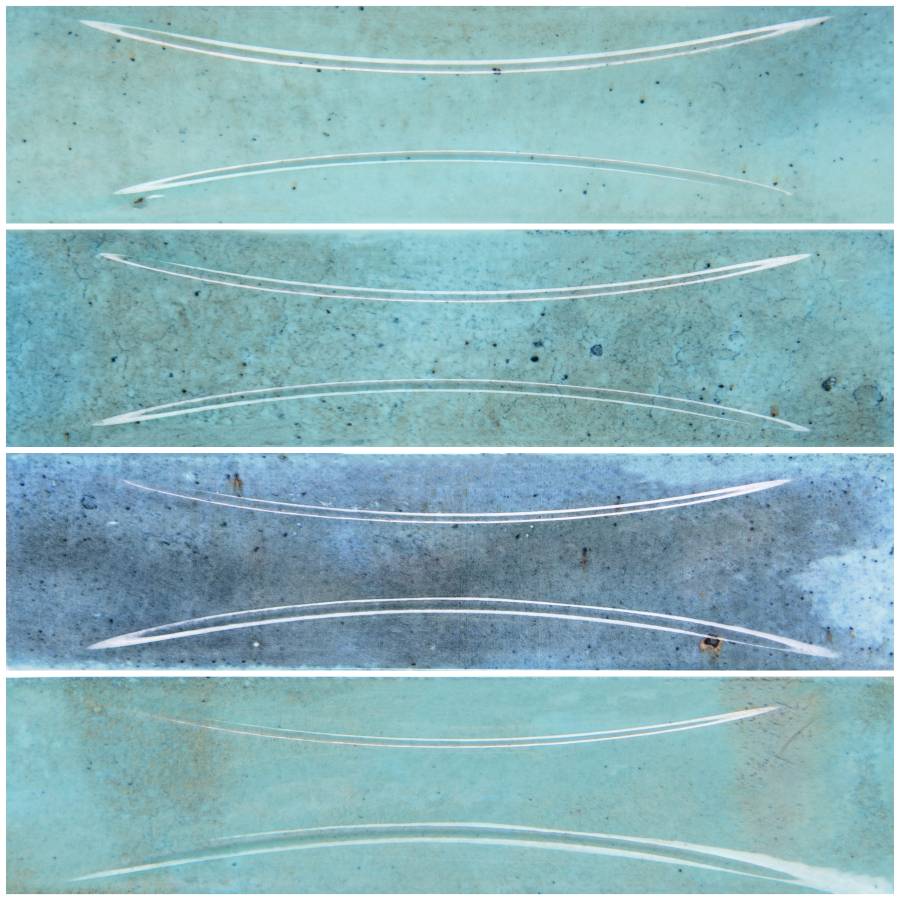 Verdigris Waterline Tile - Two Styles - Two Sizes – Ceramic Mosaic Art