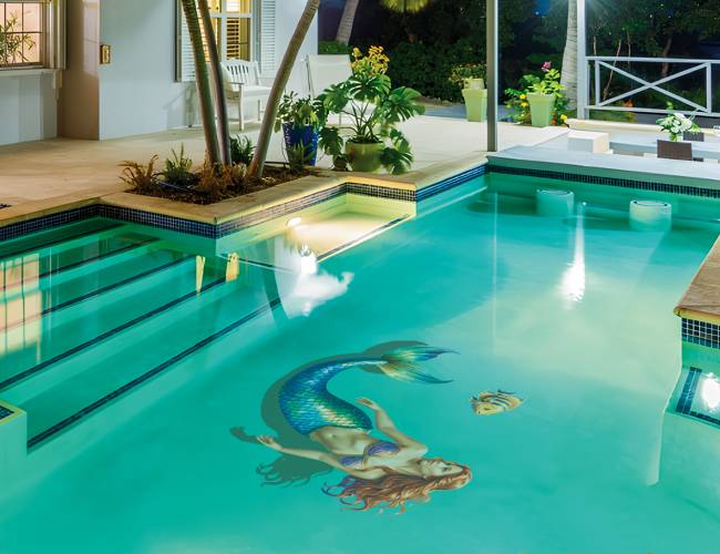 Mermaid Shimmering Shadow Swimming Pool Mosaic | Mosaic Tiles – Ceramic ...