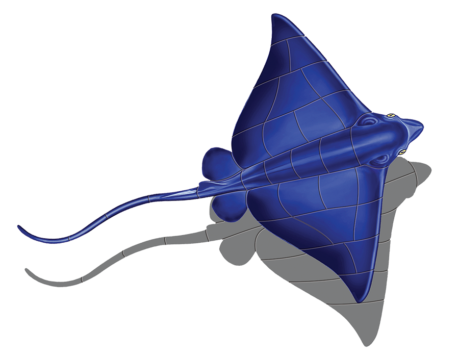 Shop Blue Stingray Swimming Pool Mosaic | Unique Pool Art – Ceramic ...