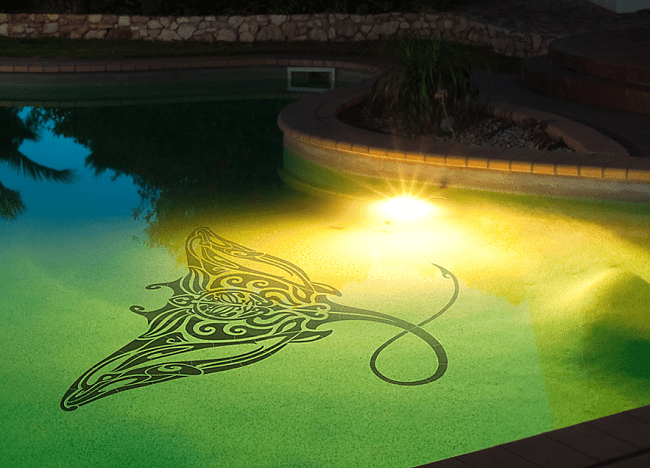 Tribal Manta Ray Swimming Pool Mosaic | Classic Mosaic Pool Art ...