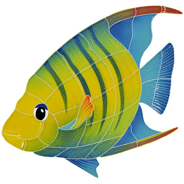 Banded Angelfish Swimming Pool Mosaic | Mosaic Pool Tiles – Ceramic ...