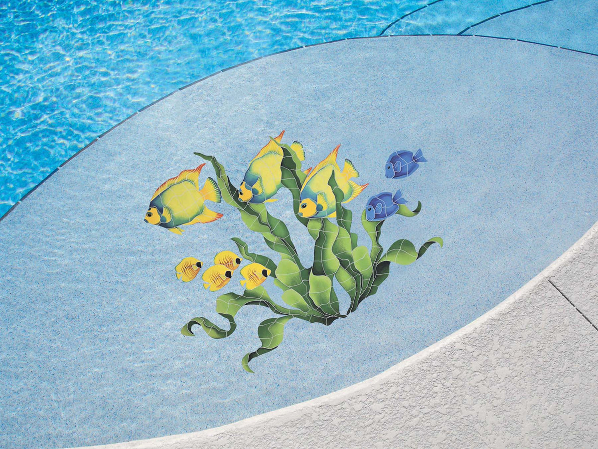 Fish in Seagrass Swimming Pool Mosaic | Mosaic Pool Tiles – Ceramic ...