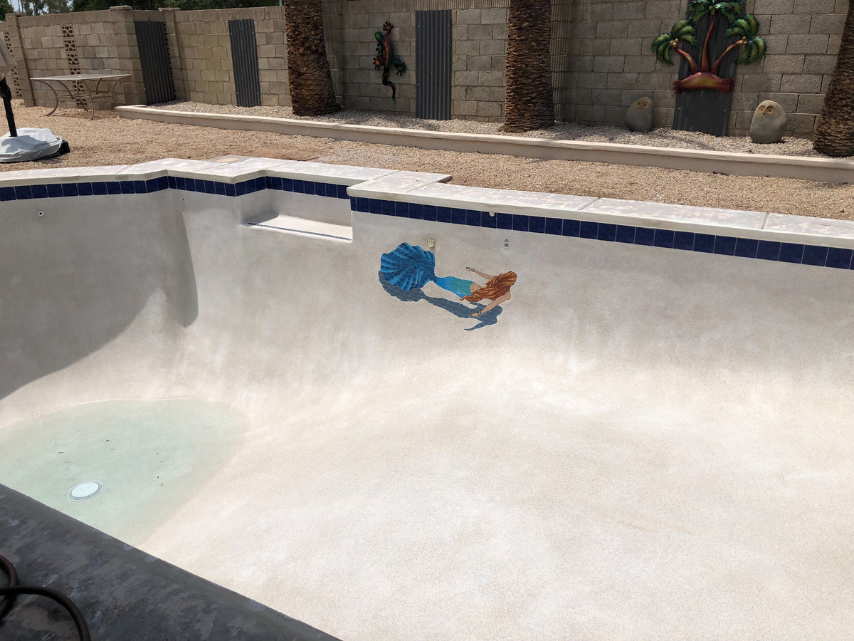 Swimming Mermaid Shadow Swimming Pool Mosaic | Beautiful Mosaic tiles ...