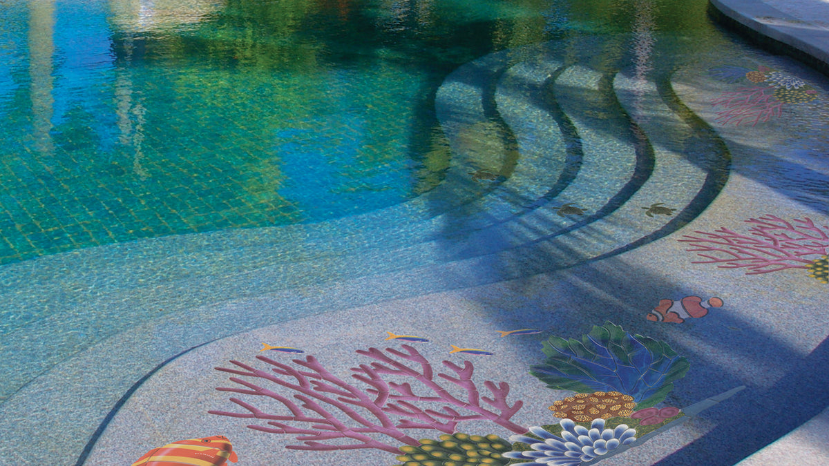 Coral Reef Swimming Pool Mosaic | Swimming Pool Mosaic Tiles – Ceramic ...