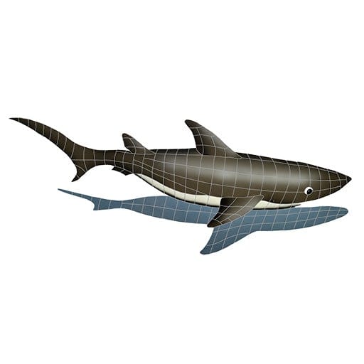 Shark Shadow Swimming Pool Mosaic | Custom Pool Mosaics & Pool Tile ...